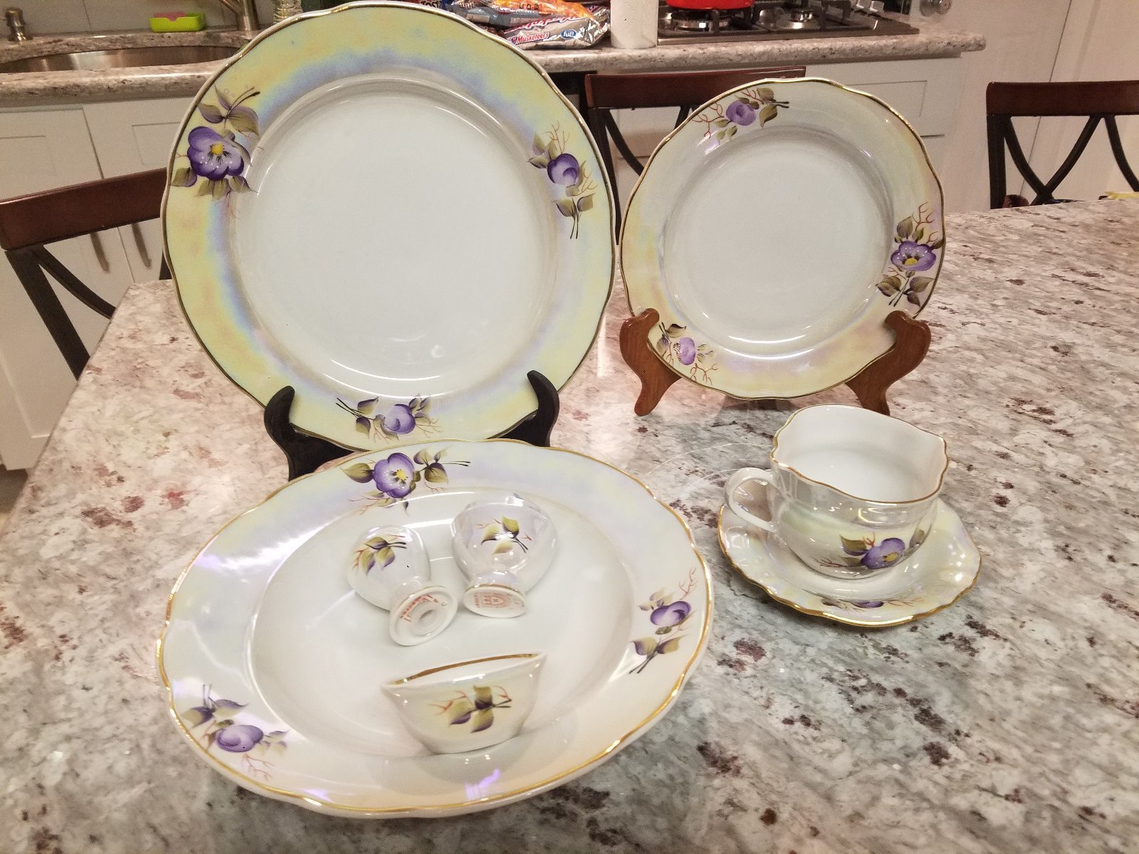 Ukraine Violet 87p Hand Painted Porcelain Dinnerware Set accessories ...