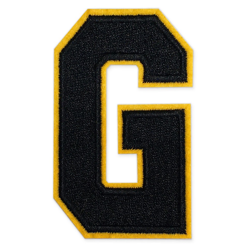 3" Embroidered Iron-On Alphabet Letter Patches, 1 pc, TR-12249 (Black ...