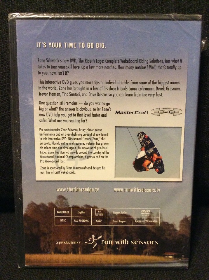 The Rider's Edge Complete Wakeboard Riding Solutions DVD Zane Schwenk ...