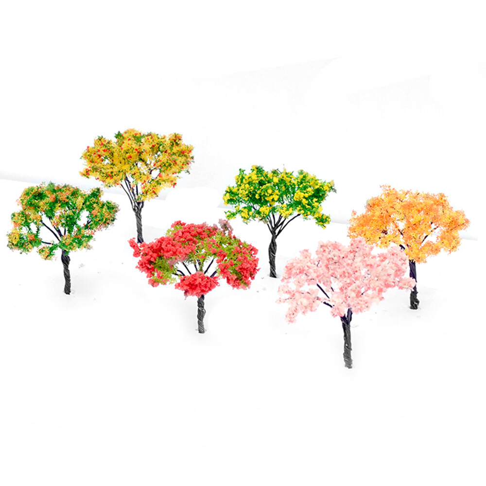 20pcs 2.55" Cherry Blossom Model Tree Miniatures Garden Plants Scenery ...