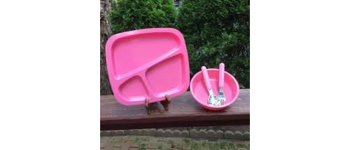 Children s Plate Set-Pink Made By Zak Designs | eBay