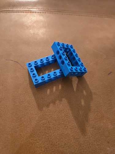 2X Lego Technic Building Brick Frame 4X6 Dark Azure Blue Hole Beam ...