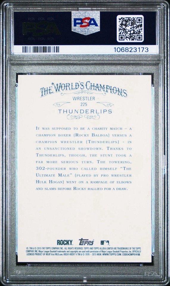 2015 Topps Allen & Ginter #225 Thunderlips PSA 10 Gem Mint Rocky III ...