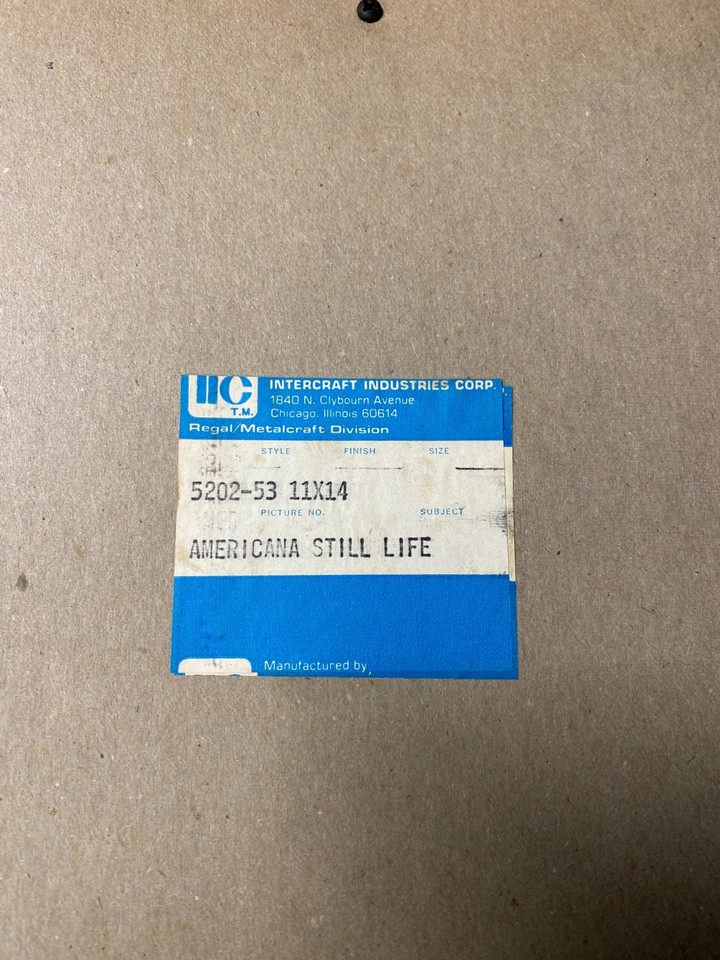 VTG Mid Century Intercraft Industries Framed Still Life Picture 11"x14" | eBay