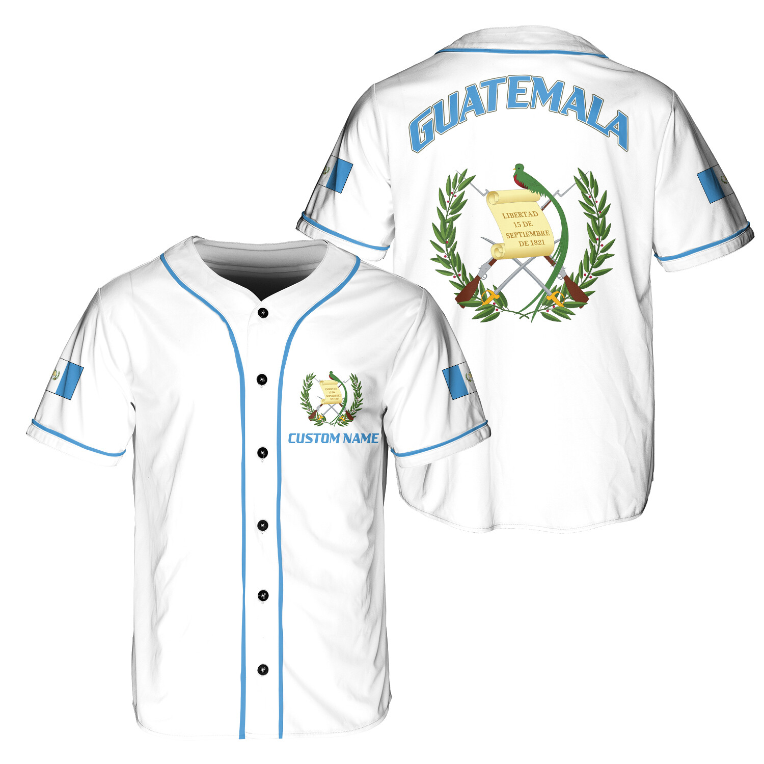 Personalized Name Guatemala Baseball Jersey Shirt Guatemalan Pride 3D ...