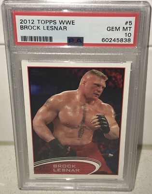 2012 Topps Base Set WWE #5 Brock Lesnar Universal Champ PSA 10 MINT ...