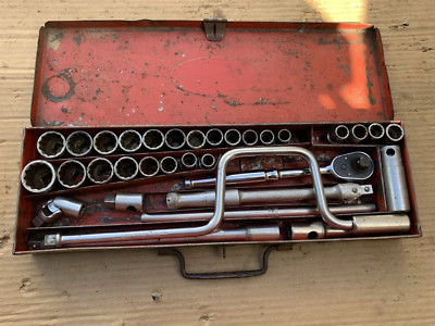 GENUINE VINTAGE BRITOOL SOCKET SET 1/2 DRIVE WITH LR250 RATCHET IN VERY ...