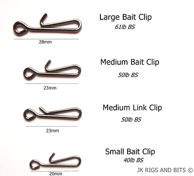 Bait / Lead Clips - Sea Rig Clips - Small Medium Large 10 25 50 100 200 ...