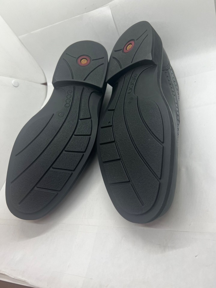 Ecco Shock Point Mens Black Leather Oxford Lace Up Dress Shoe Sz EU 47 ...