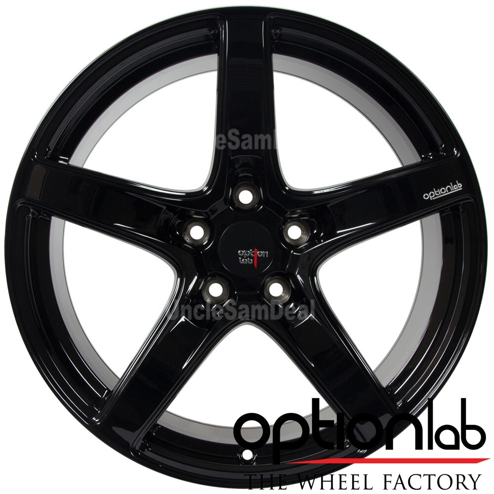 STAGGERED 5x114.3 18x8.5 18x9.5 OPTION LAB R555 GOTHAM BLACK 5 SPOKES ...
