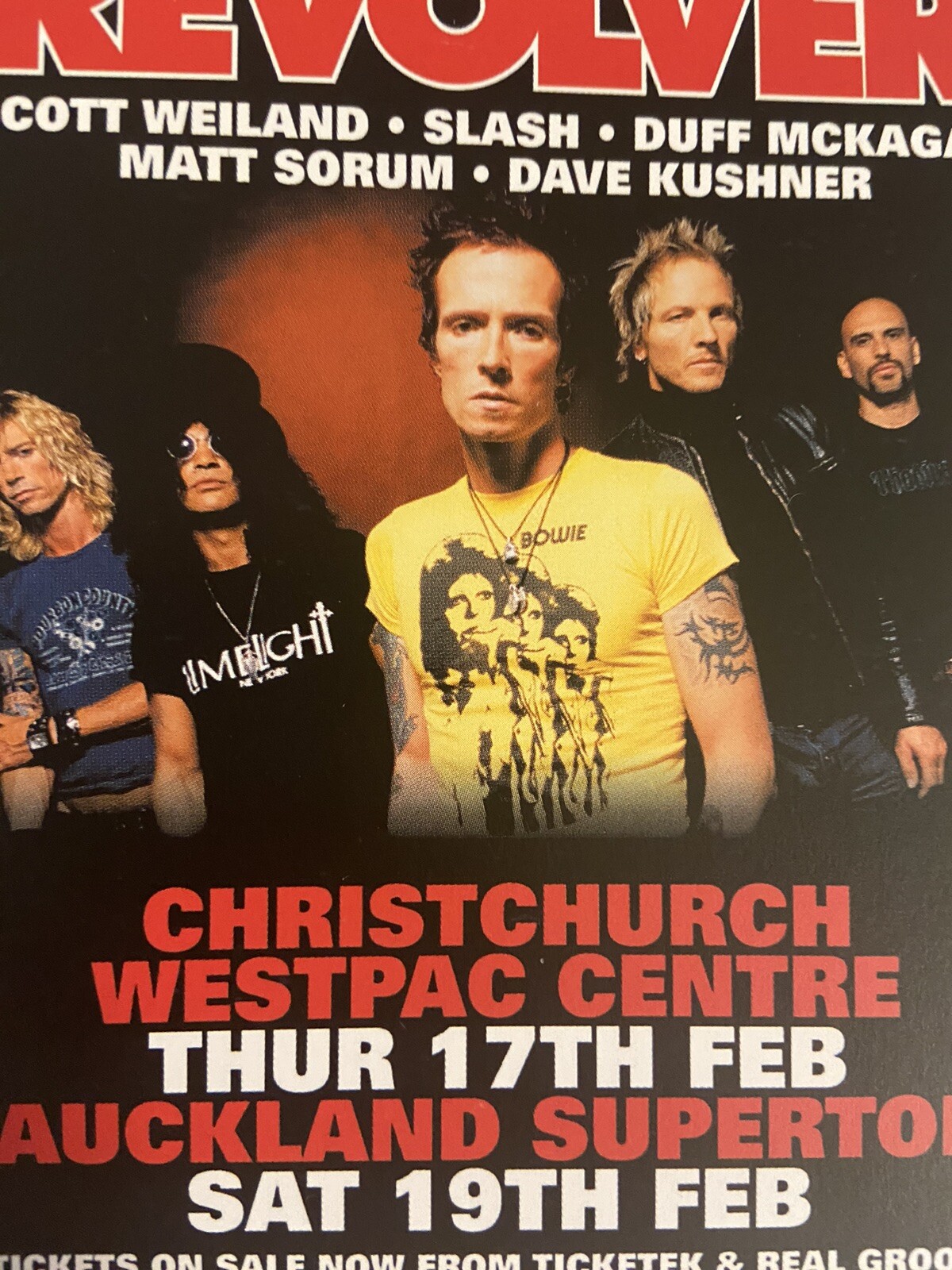 VELVET REVOLVER 2005 New Zealand Tour A4 Flyer High Quality ...