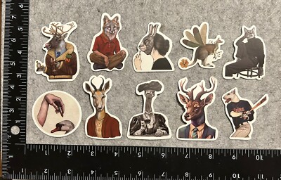 Lot of 10 Assorted Anthropomorphic Animal Stickers | eBay
