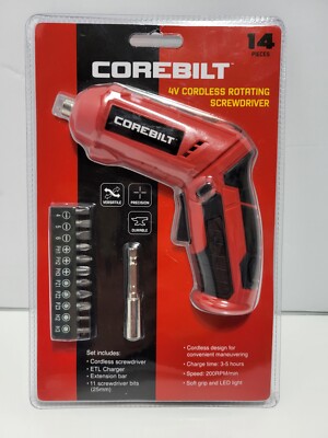 Corebilt 4V Cordless Rotating Screwdriver/Drill Set Brand New | eBay