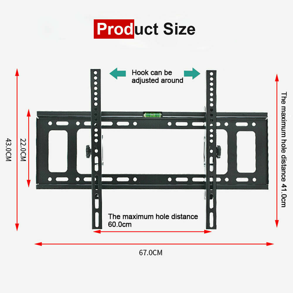 TV Wall Mount Bracket Tilt Slim 32 40 42 47 50 55 60 62 65 70 75 inch ...