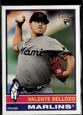 2025 Topps Heritage Baseball #216 Valente Bellozo, Miami Marlins RC | eBay