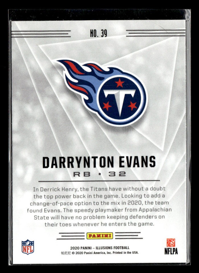 2020 Panini Illusions #39 Darrynton Evans Rookie Card Tennessee Titans ...