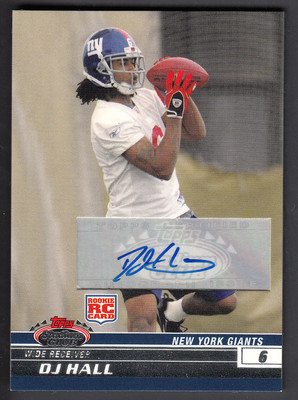 DJ Hall 2008 Stadium Club Rookie Auto Card #161 | eBay