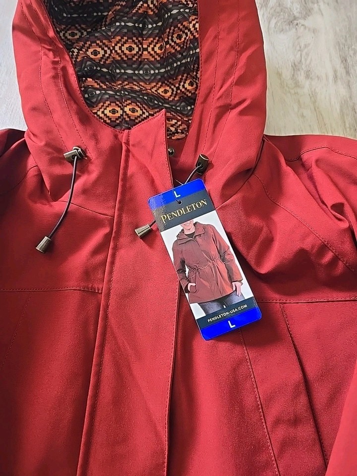 Pendleton Ladies’ Rain Jacket Red Size Large Water Resident NEW | eBay