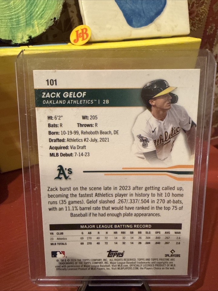2024 Topps Pristine Zack Gelof #101 Green Refractor /150 (RC) Mint ...