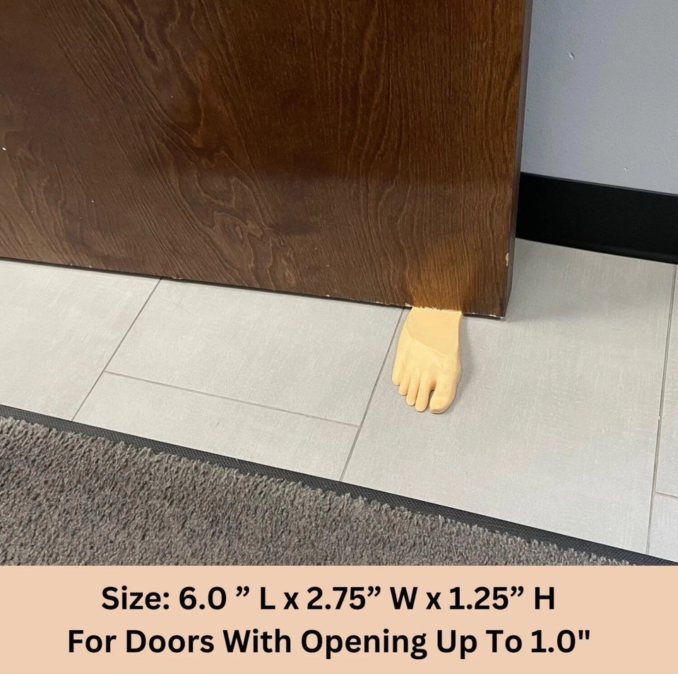 Large Foot Shaped Door Stop - Door Prop Fun Gag Gift Door Jamb, Door ...