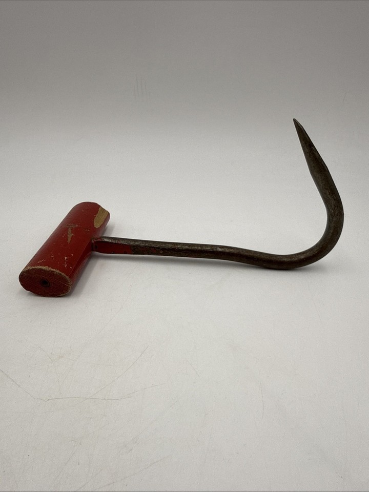 2 Antique Vintage 9" Hay Bale Hook Farm Tool Wood Handle | eBay