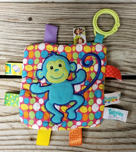 Mary Meyer Taggies Monkey Crinkle Me Green Stripe Squeaker Sound | eBay