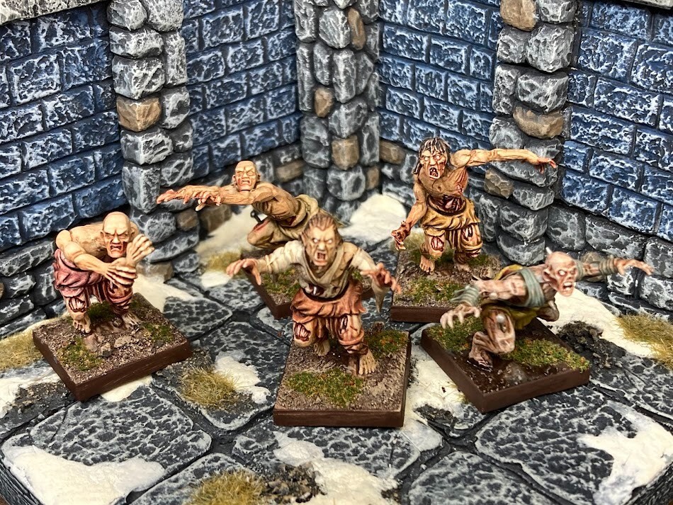 Painted GHOULS x5 lot #1 Cannibal zombies D&D warhammer mordheim ...