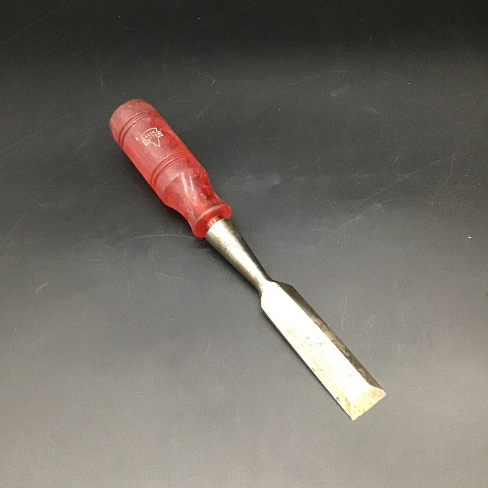 Red Handle EC Simmons KEEN KUTTER 3/4” Bevel edge Bench Chisel Embossed ...