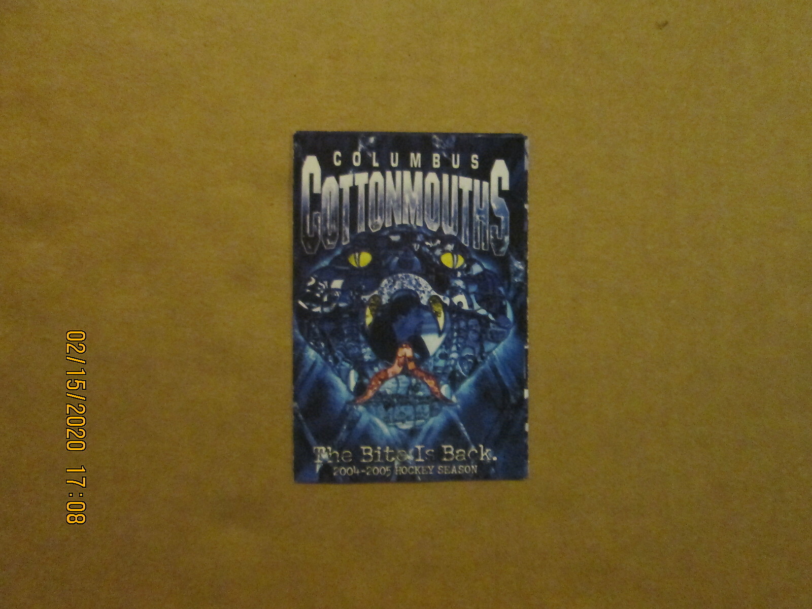 SPHL Columbus Cottonmouths Vintage Defunct 2004-2005 Team Logo Pocket ...