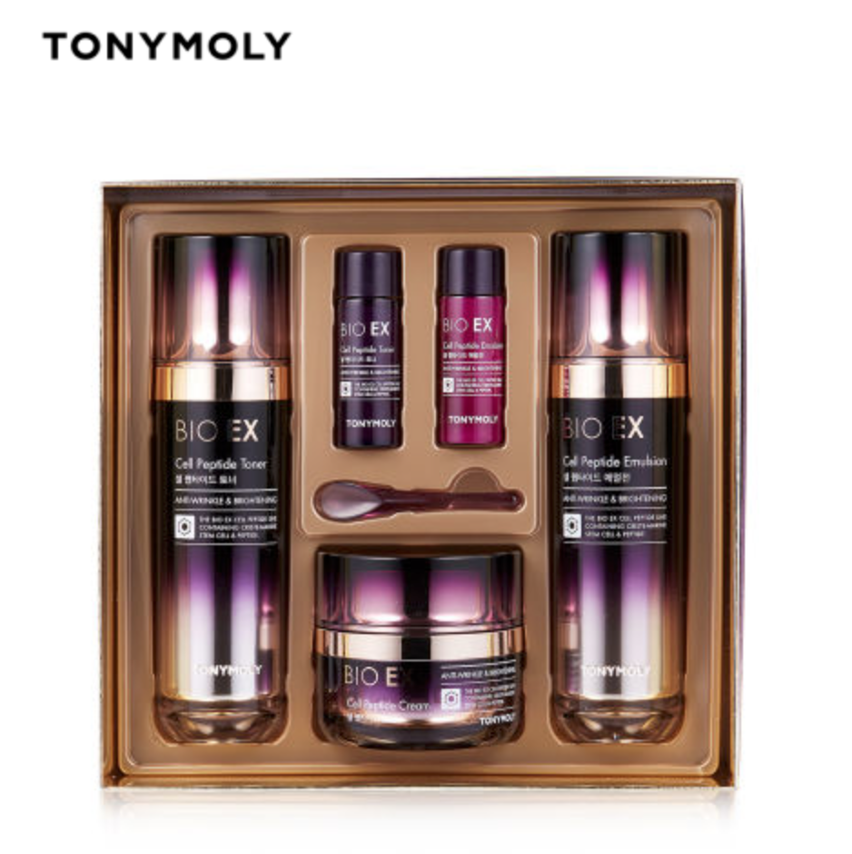 [Tonymoly] BIO EX Cell Peptide Skin Cars Set Toner Emulsion Cream ...