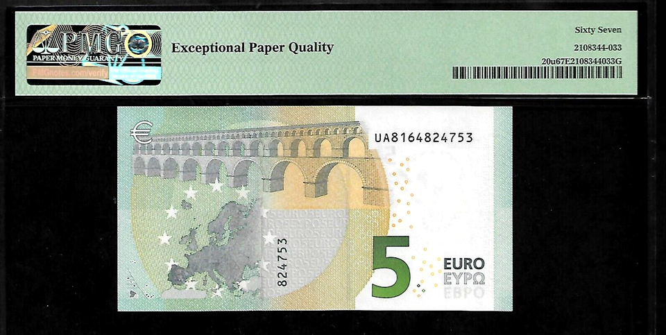 European Union / France 5 Euro 2013 PMG 67 EPQ UNC Pick #22u Series ...
