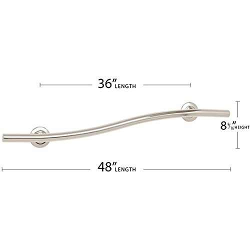 inch Bathroom Wave Grab Bar Finish 48 Satin | eBay