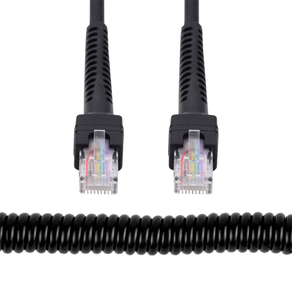 CY 8P8C UTP RJ45 Cat6 Male to Male Stretch Coiled Cable Lan Ethernet ...