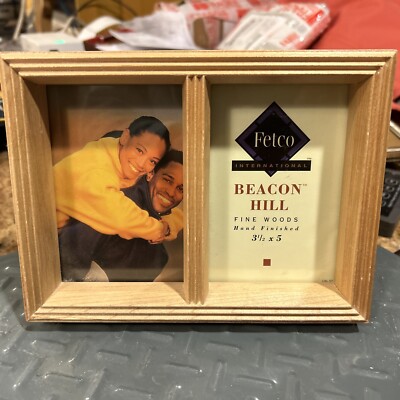 FETCO BEACON HILL Fine Woods 8x6X1.5” DOUBLE Picture frame For 3.5x5 ...