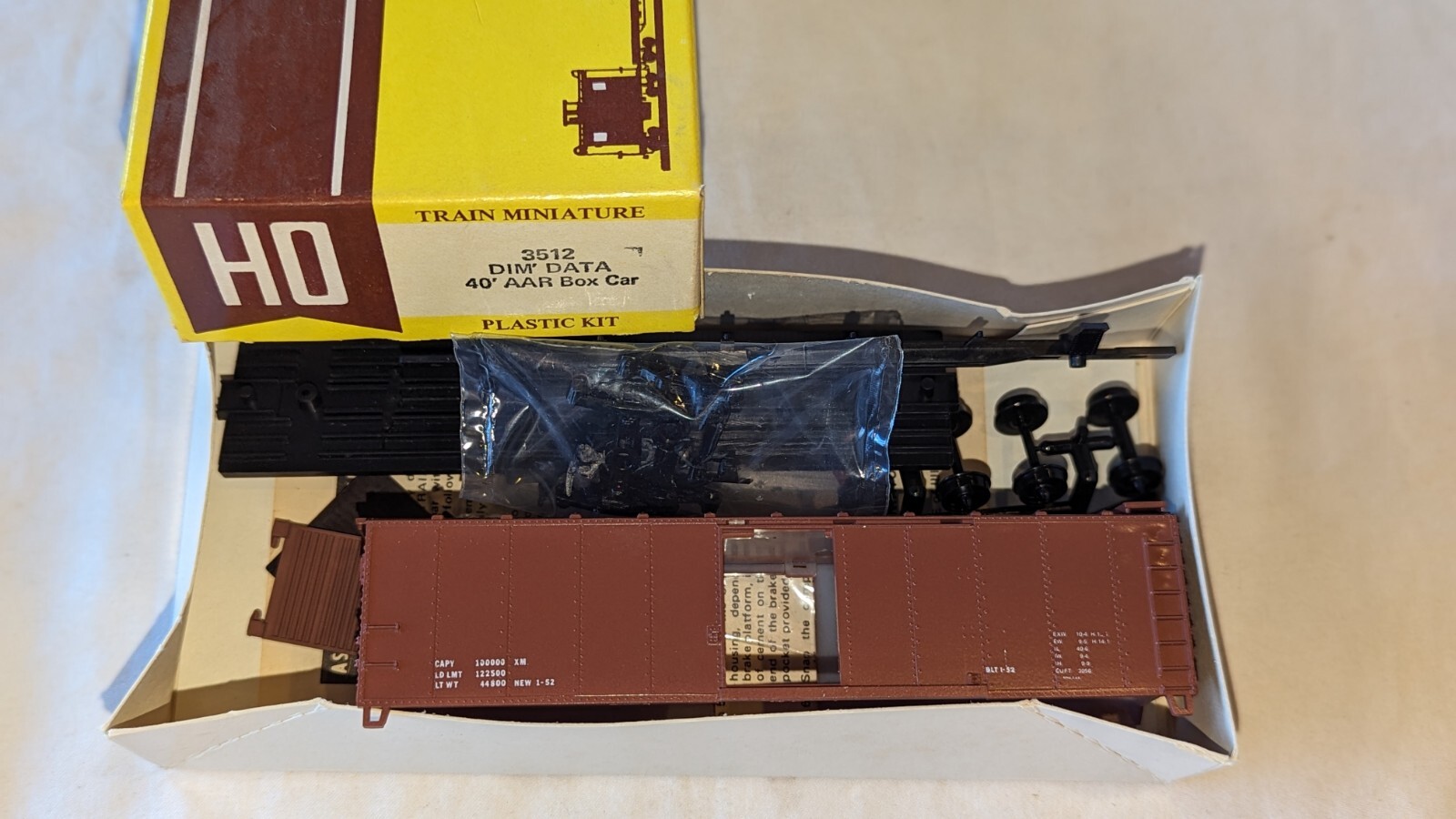 HO SCALE TRAIN MINIATURE LTD 3512 DIM DATA 40' AAR BOX CAR KIT | eBay