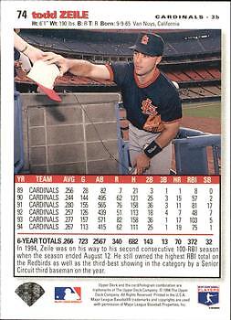 1995 Collector's Choice SE #74 Todd Zeile St. Louis Cardinals Baseball ...