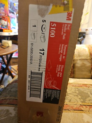 3M Buffer Floor Pad 5100 Red" 17" PO 430 mm Pack of 5 Pads New | eBay