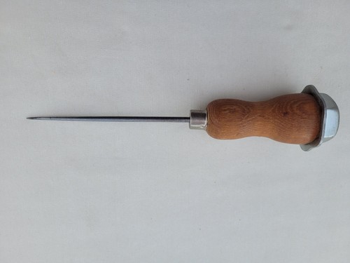 Vintage ACME Leather working Tool Awl Ice Pick Metal Cap Wood Handle | eBay