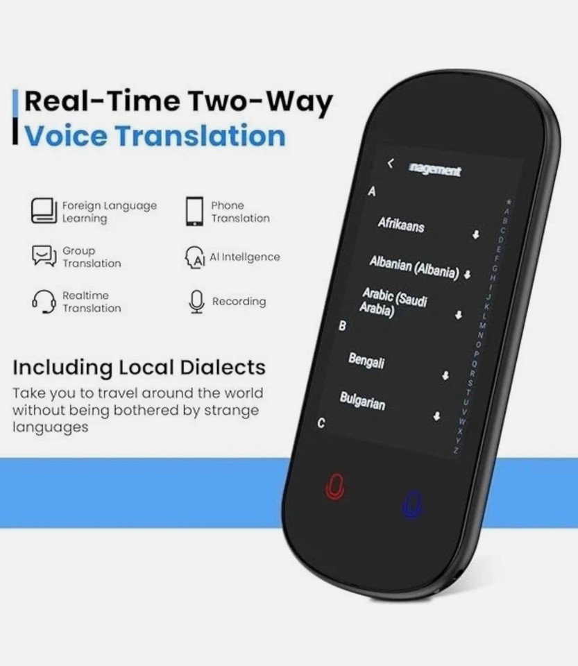 138 Language Translator Device Smart Two-Way Instant Ai Voice Photo ...