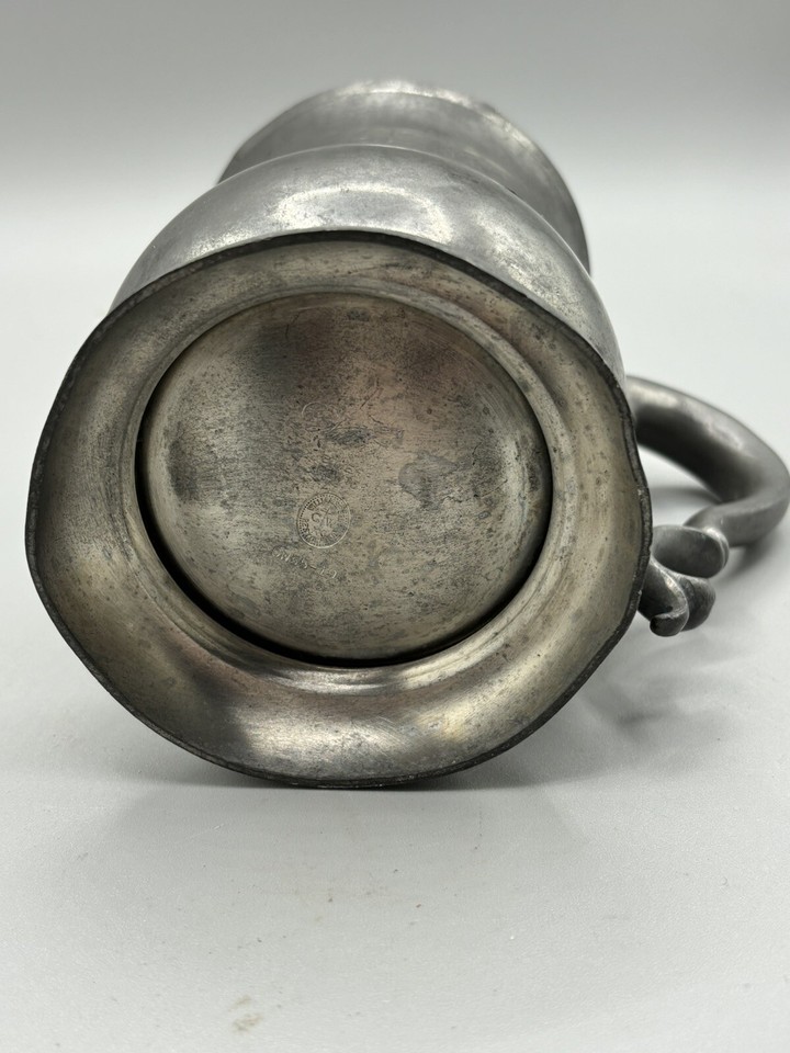 Engraved Williamsburg Restoration Stieff Pewter Beer Stein Tankard Mug ...