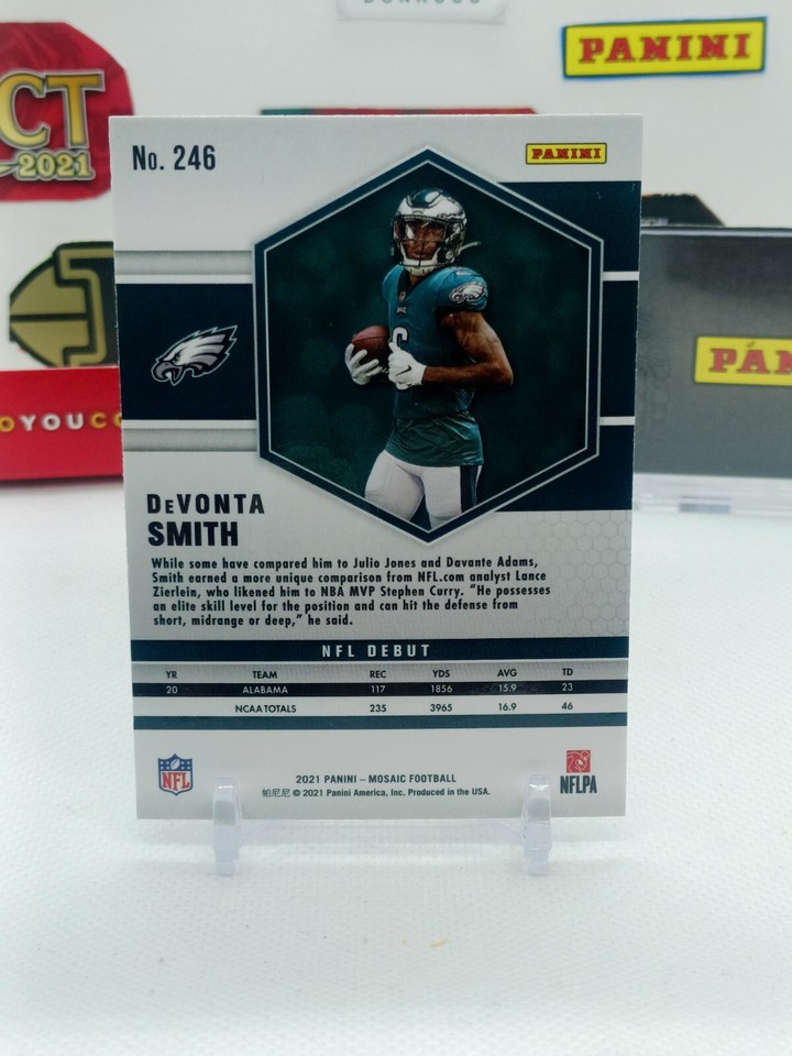 2021 Panini Mosaic DeVonta Smith NFL Debut Rookie Card #246 ...