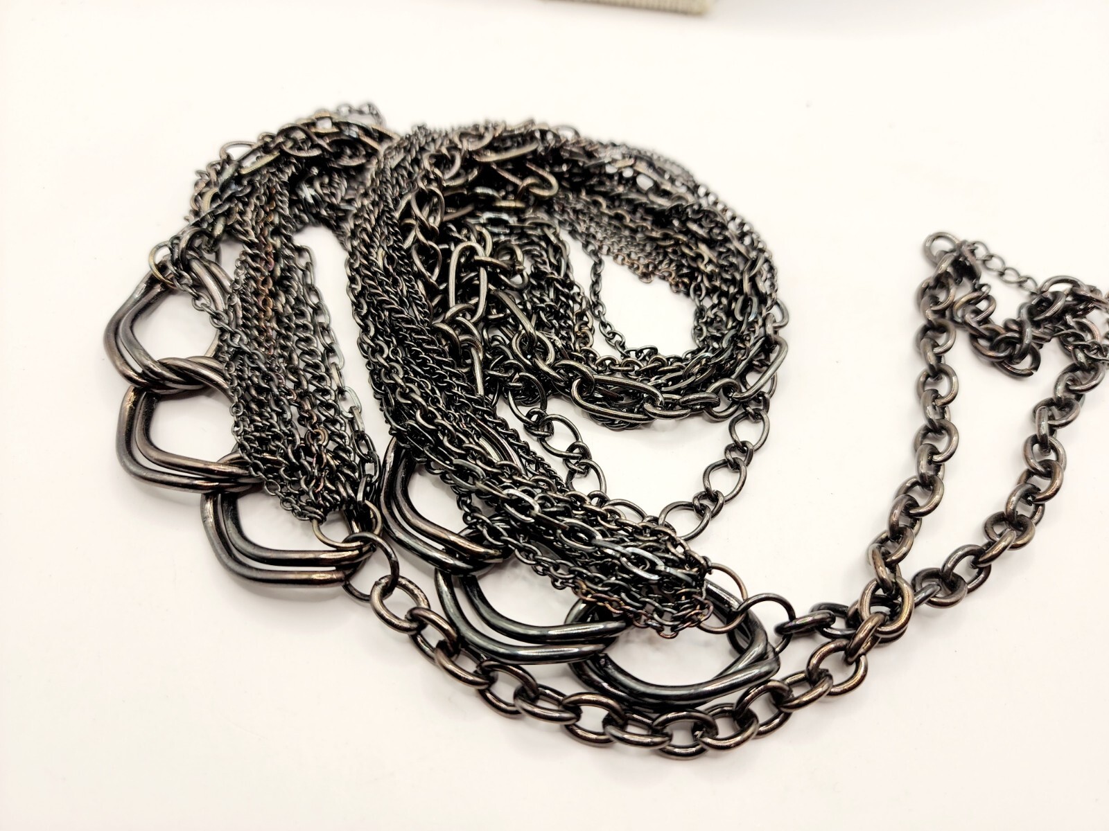 Layered Gunmetal Grey Chain Necklace | eBay