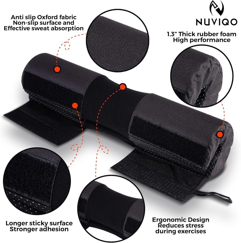 Barbell Squat Pad with Thick Foam and Nylon Padding Neck & Shoulder ...