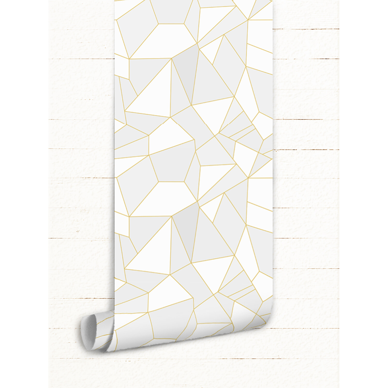 Non-woven wallpaper Light triangles light grey Home wall mural ...