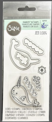 Sizzix Framelits Narwhal #662932 Retail $9.99 3pk/stamp by Jen Long | eBay