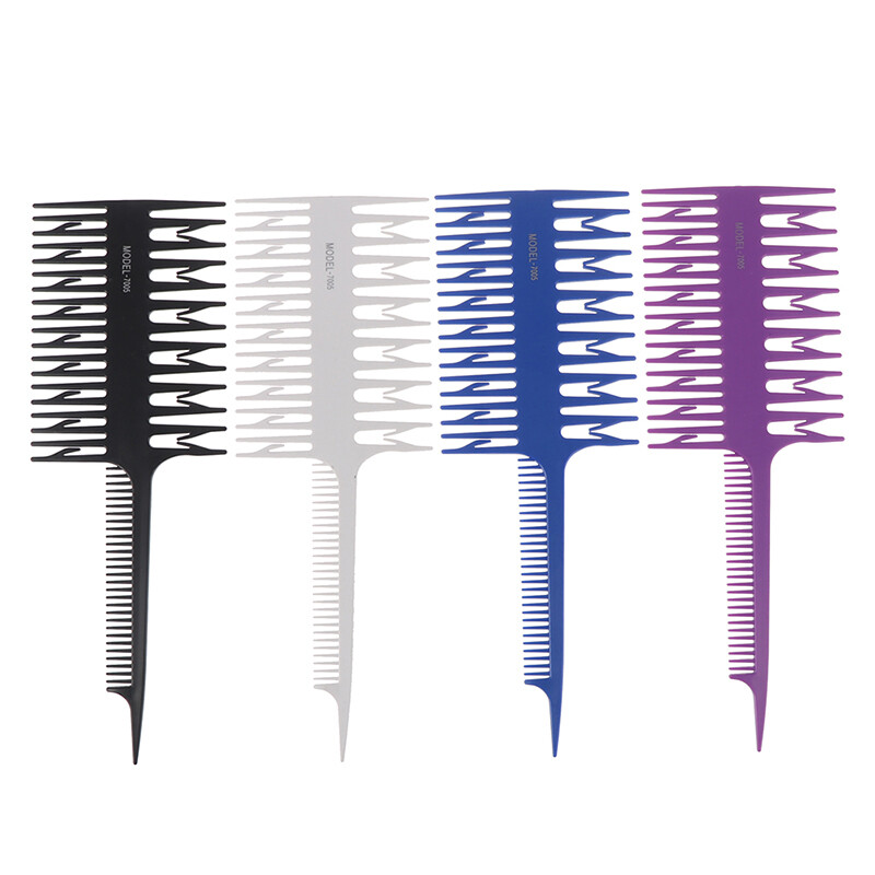 Fishbone Art Highlighting Comb Three-sided Pointed Tooth Hair Dye Brush ...