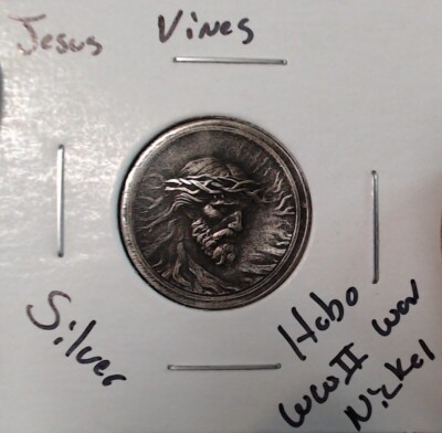 HOBO Jesus Christ Thorn Crown Vines Made From REAL WWII Silver War ...