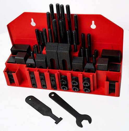 58Pc T-Slot Clamping Kit Mill Machinist Set With T-slot cleaner and ...