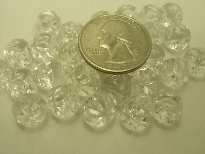 New Lot of 12 Plastic Clear 7/16=10mm Crystal Ball Buttons Flower ...