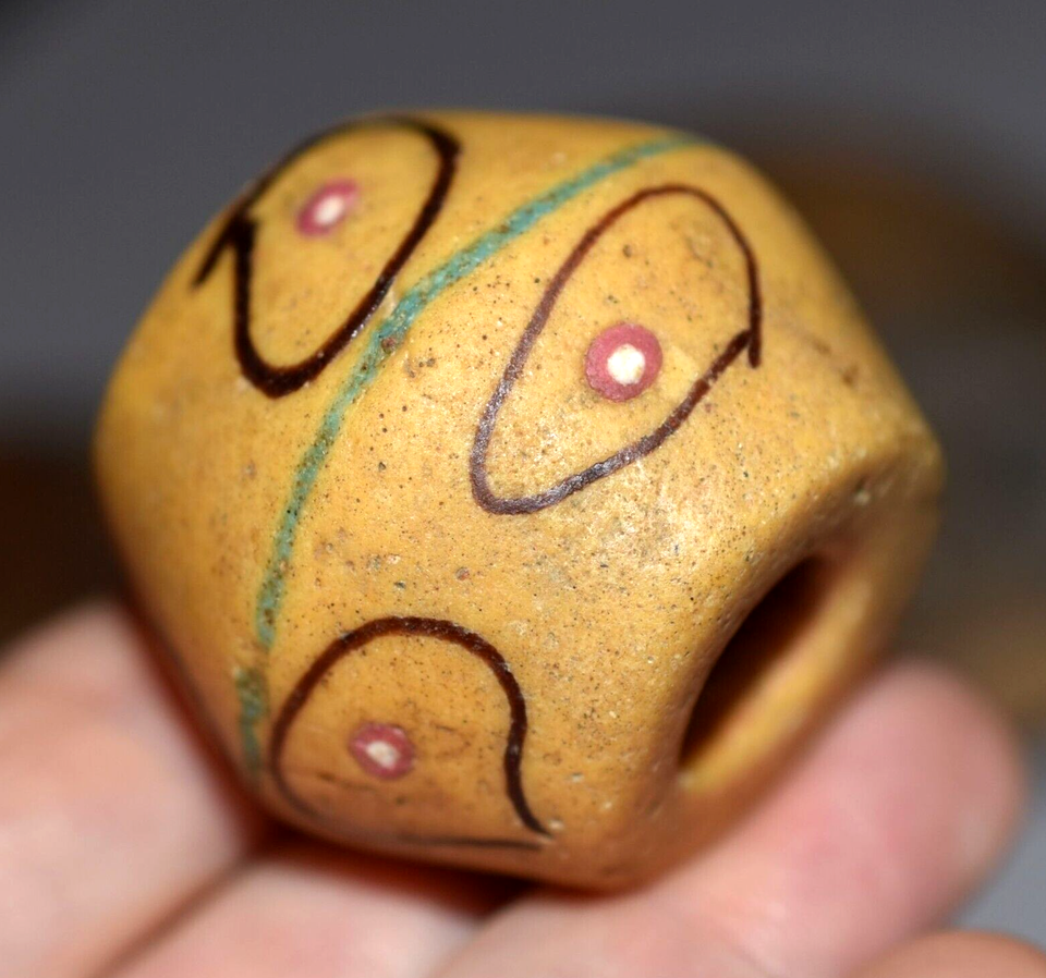 Antique Akoso Bodom African Powder Glass Trade Bead Red White Hearts ...